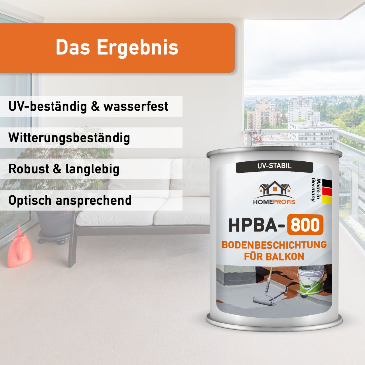 Home Profis HPBA-800 1K Bodenfarbe - Für Außenbereiche in Matt, UV-Stabil