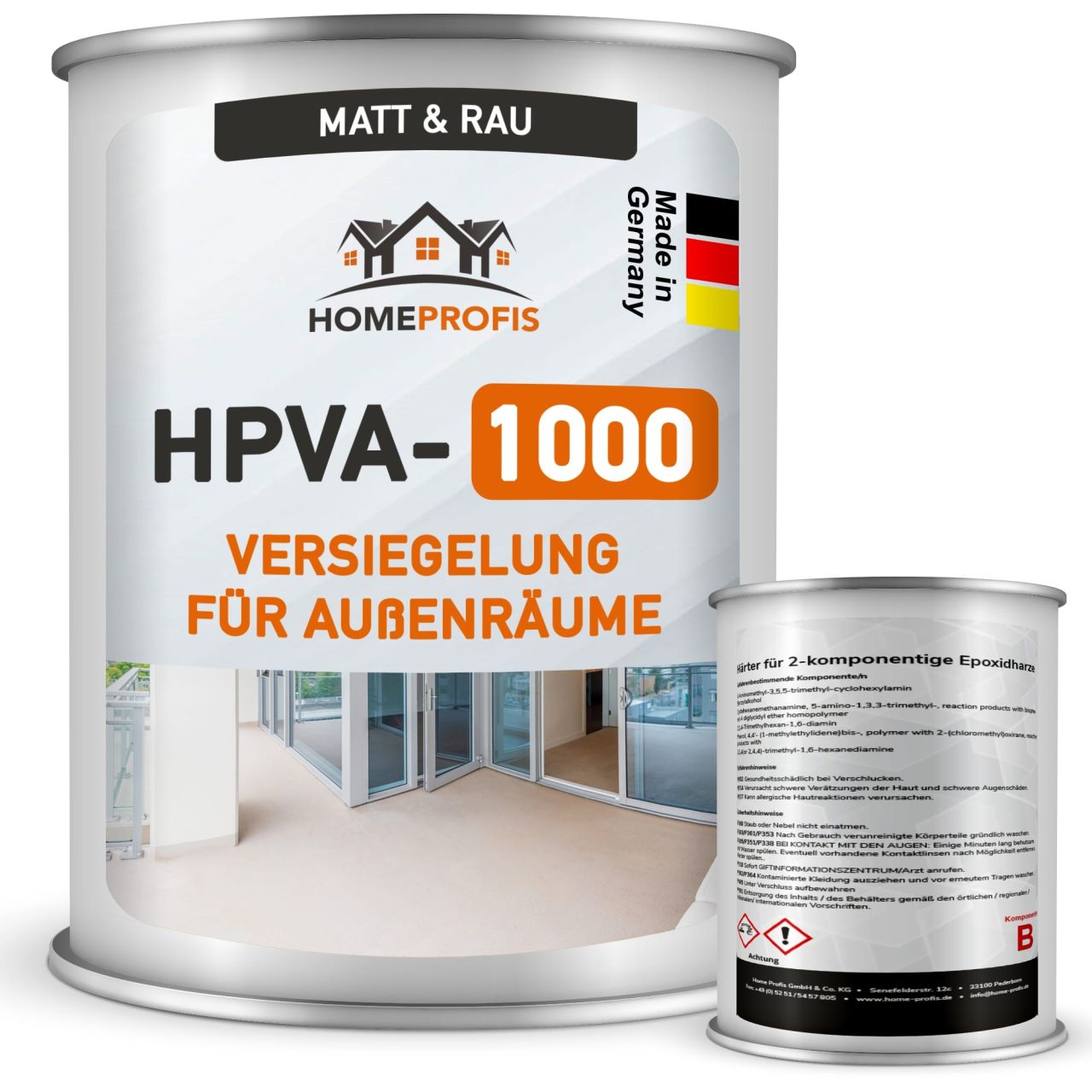 HPVA-1000 matte Epoxidharz Versiegelung für Außenräume | 1 kg | Bis 10 ...
